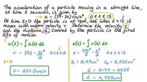 question video determining the distance covered by a particle and its velocity given the time