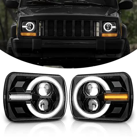 Led Headlight X Inch Drl Turn Signal Hi Lo Beam Led Headlamp For
