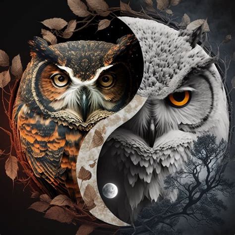 Owl Yin Yang Poster Picture Metal Print Paint By Thee Owl Queen