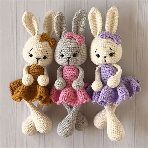 Toys Toys Games Crochet Bunny Amigurumi Doll With A Dress Crochet