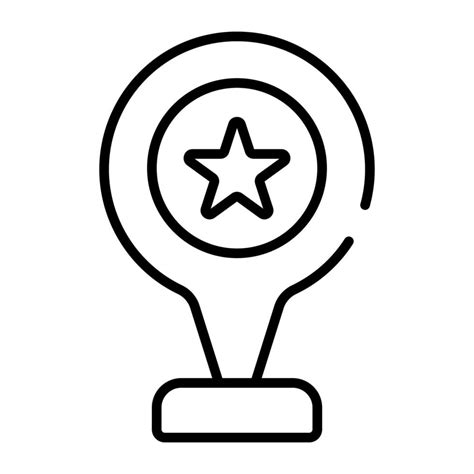Navigation Map Pointer With Star Location Icon Easy To Use