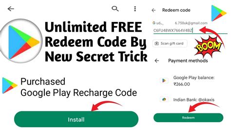 Unlimited Trick Free Redeem Codes For Playstore At How To