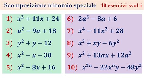 23 D2 Scomposizione Trinomio Speciale YouTube