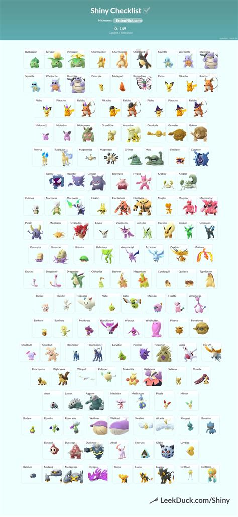 Pokemon Card Checklist Printable