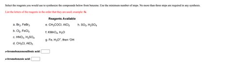 Solved Select The Reagents You Would Use To Synthesize The Chegg