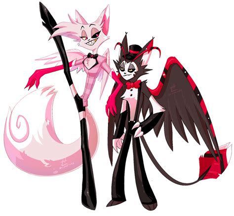 322112 Safe Artistlalacat2000 Angel Dust Hazbin Hotel Husk Hazbin Hotel Cat Demon