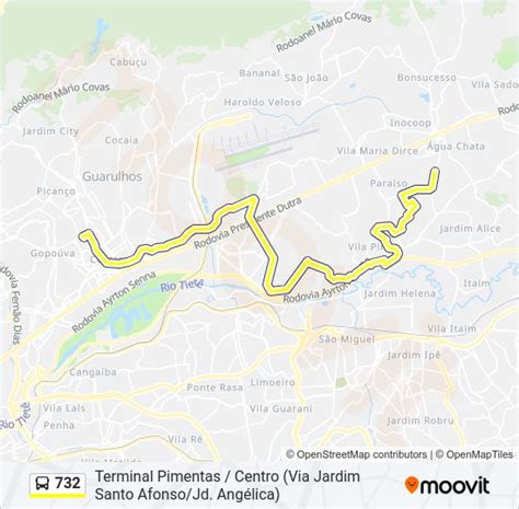 Rota da linha 732 horários paradas e mapas Av Monteiro Lobato
