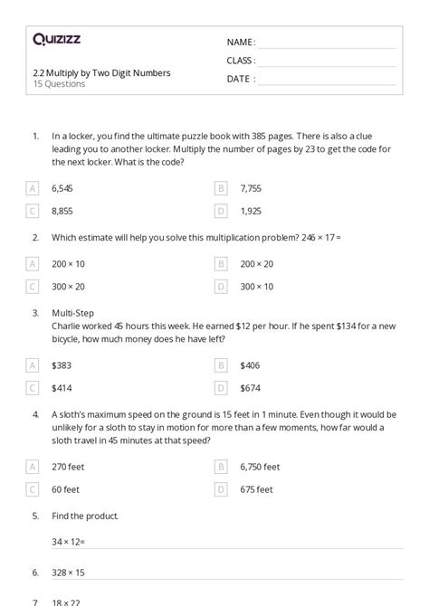 50 Two Digit Numbers Worksheets For 5th Grade On Quizizz Free
