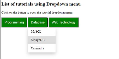 how to create a dropdown list using javascript