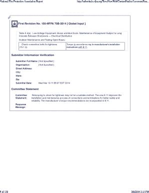 Fillable Online Nfpa National Fire Protection Association Report NFPA