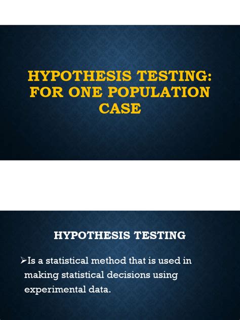 hypothesis testing pdf