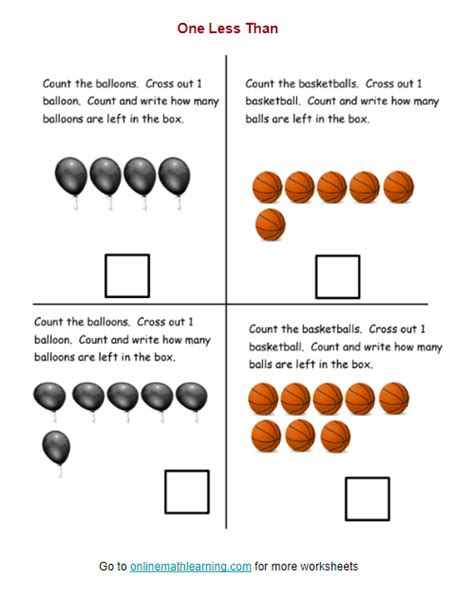 More And Less Than Worksheets