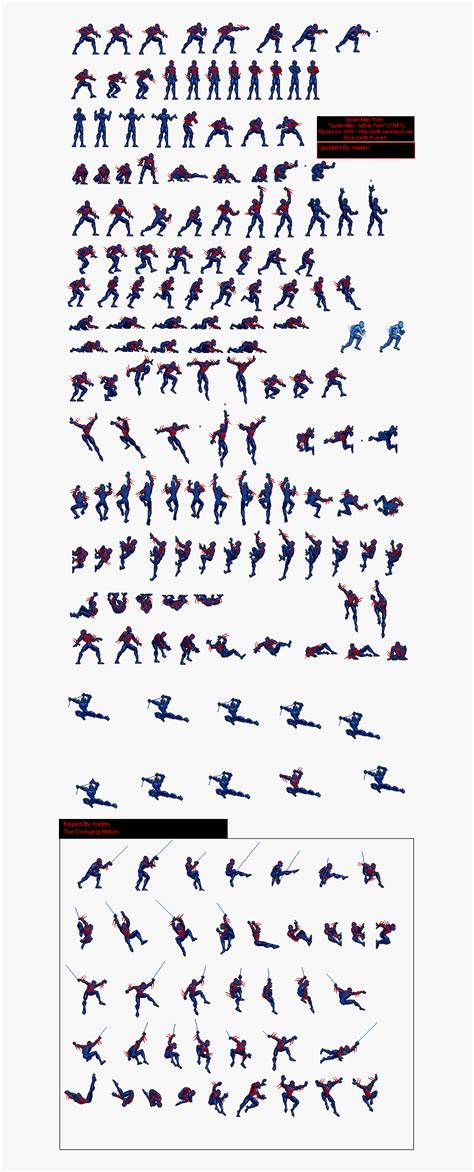 Spiderman Sprite Png Spider Man Sprite Sheet Transparent Png Kindpng