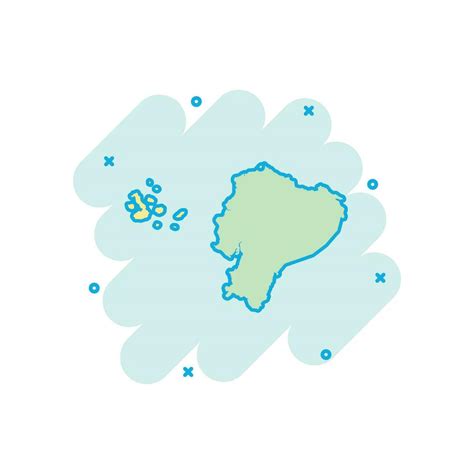 Icono De Mapa De Ecuador De Dibujos Animados Vectoriales En Estilo