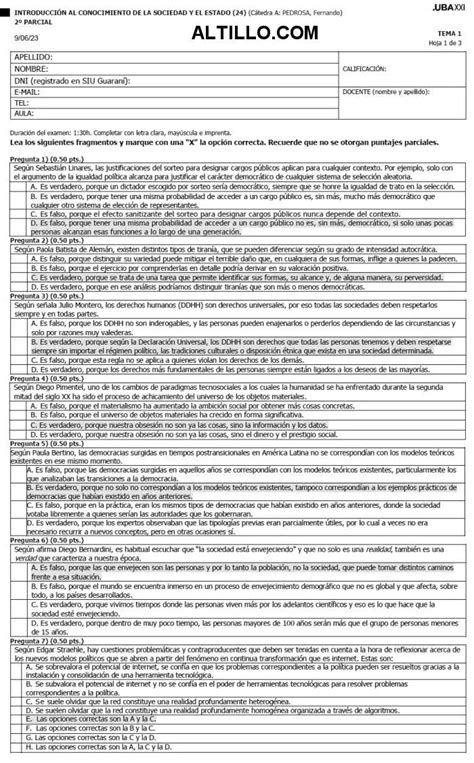 2º Parcial A Sociedad y Estado 2023 UBA XXI