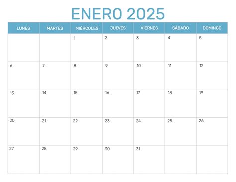 Calendario Mensual 2025 Para Imprimir Descarga Gratis En PDF