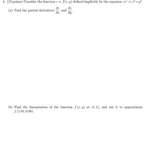 solved consider the function z f x y defined implicitly