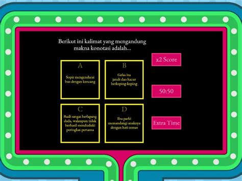 Kuis Kata Denotasi Dan Kata Konotasi Gameshow Quiz