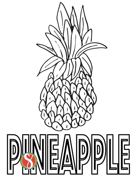 Free Pineapple Coloring Pages Stevie Doodles