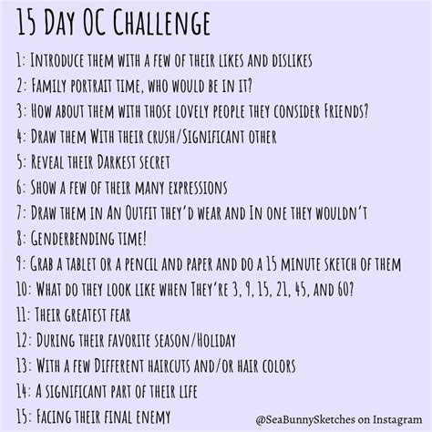 Day Oc Challenge By Seabunnysketches On Instagram And Pinterest