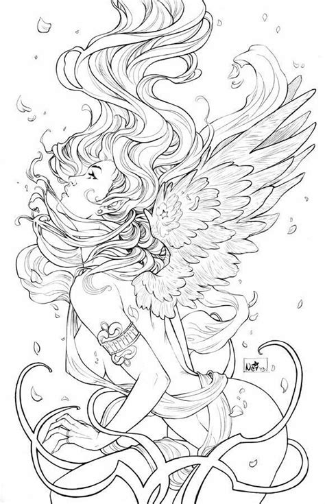 Pin By Melissa Montoya On Creating Colors Coloring Book Art Angel