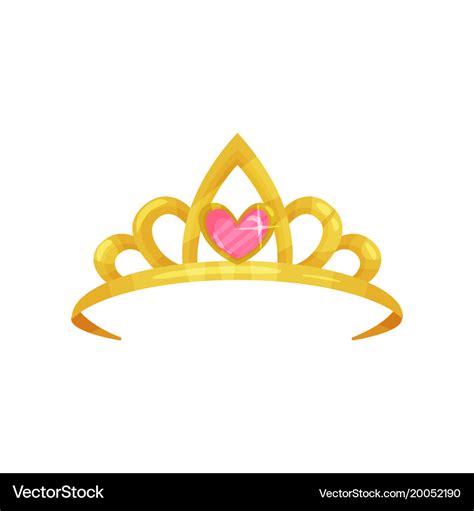 Cartoon Icon Shiny Princess Crown With Precious Vector Image The Best