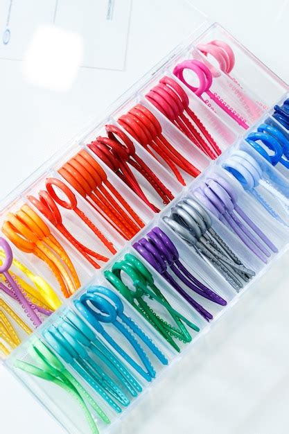 Premium Photo Colored Elastic Orthodontic Bands For Braces Dentistry