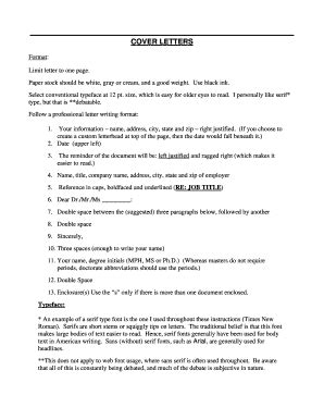Fillable Online Sph Lsuhsc COVER LETTER INSTRUCTIONS LSU School Of