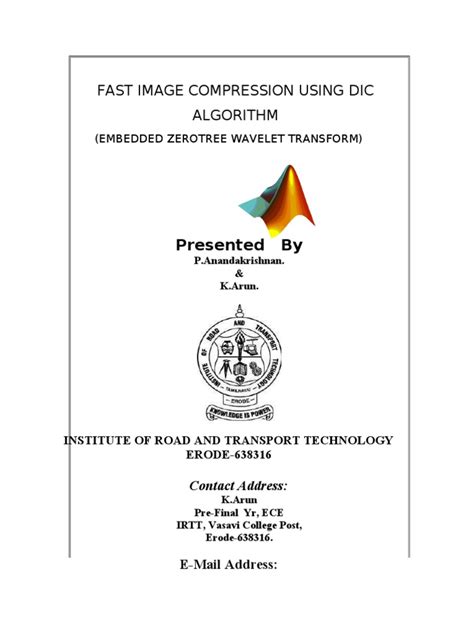 fast image compression using dic algorithm pdf data compression wavelet