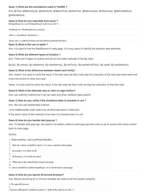 selenium interview questions pdf selenium software software engineering