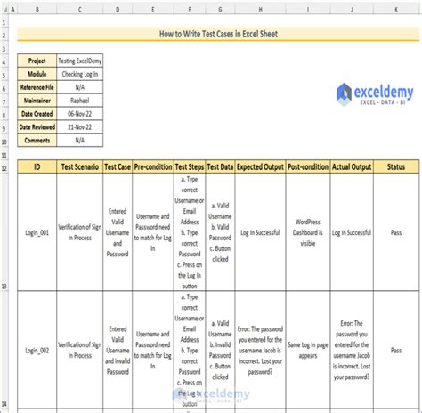 how to write test cases in excel sheet with easy steps