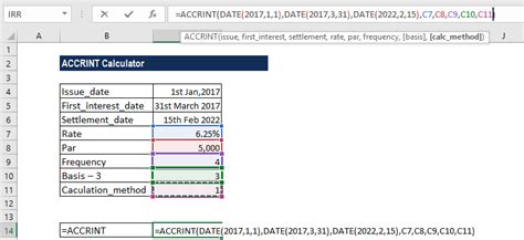 ACCRINT Function Formula Examples How To Use ACCRINT