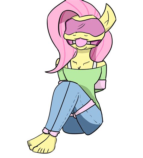 1211686 Suggestive Artistgagpal3 Fluttershy Pegasus Anthro Plantigrade Anthro Ballgag