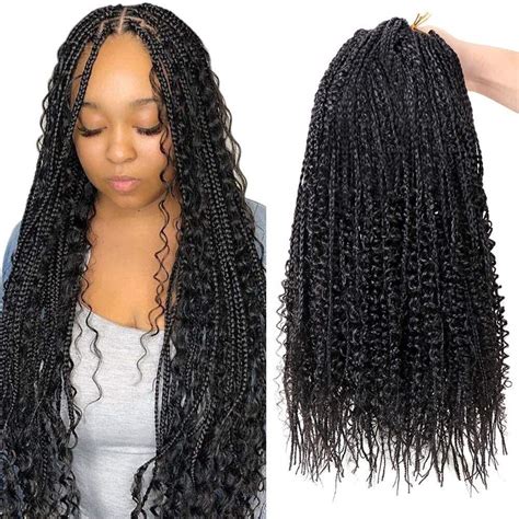 Buy 6 Packs Goddess Box Braids With Wavy Stands 20 Inch Synthetic