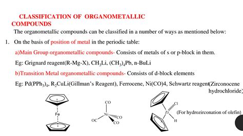 SOLUTION Classification Nomenclature Of Organometallic Compounds