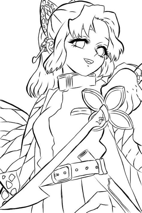 Shinobu Pra Colorir Manga Coloring Book Anime Lineart Cute Coloring