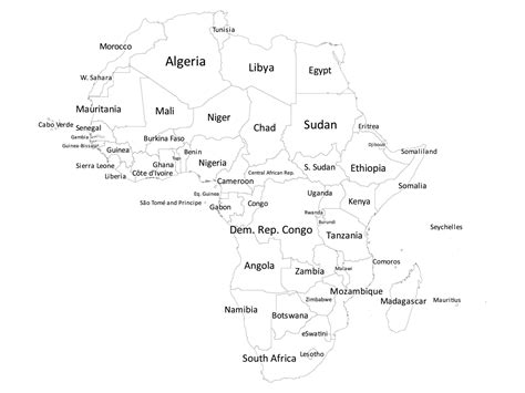 Africa Labeled Map Labeled Maps