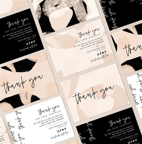 Small Business Thank You Card Template Editable Thank You For Etsy