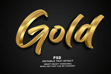 Gold PSD 3D Editable Text Effect Graphic By TrueVector Creative Fabrica