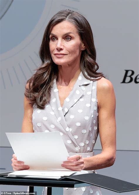 Queen Letizia Of Spain Shows Off Her Incredibly Toned Arms In Grey