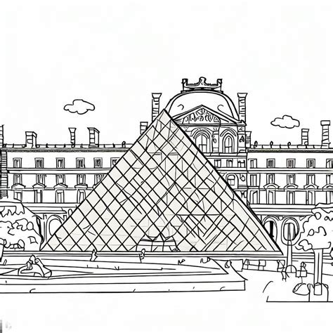 Coloriage Le Louvre à imprimer sur ColoriageEnfant