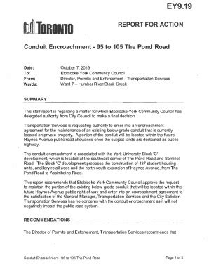 Fillable Online Encroachment Agreement At 95 105 The Pond Road