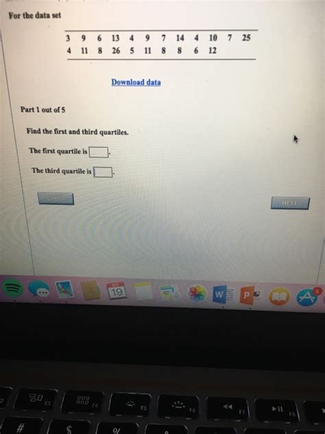 Solved For The Data Set Find The First And Third Quartiles Chegg