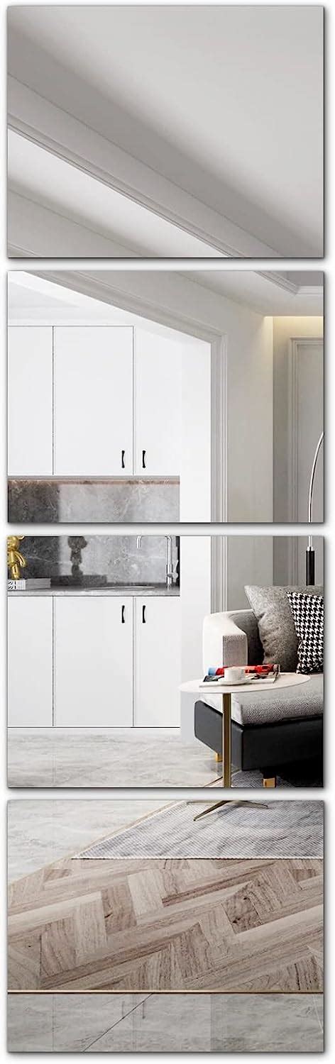 PETAFLOP 4PCS 27x35 Cm Mirror Tiles Full Length Self Adhesive Wall