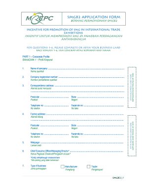 Fillable Online SMGB2 APPLICATION FORM BORANG PERMOHONAN SMGB2