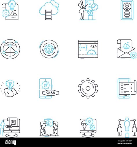 Growth Planning Linear Icons Set Vision Strategy Objectives Metrics