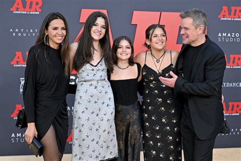 Matt Damon Luciana Barroso And Daughters At Air Premiere Popsugar