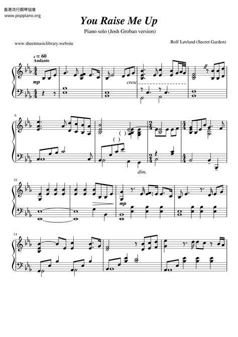 Josh Groban Westlife You Raise Me Up Pdf