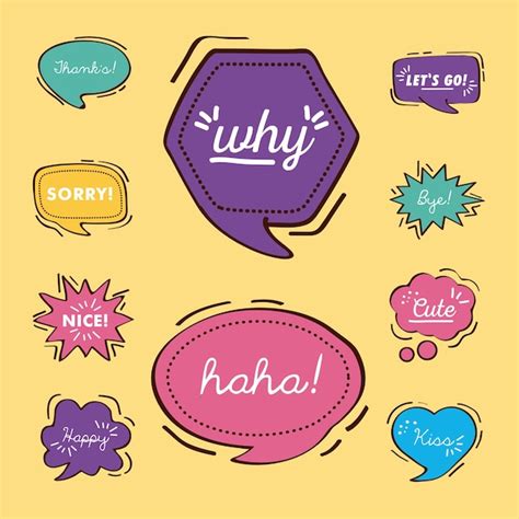 Conjunto De Burbujas De Discurso Vector Premium