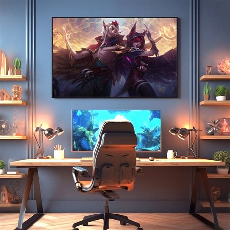 Xayah And Rakan Poster Splash Art Print League Of Legends Poster